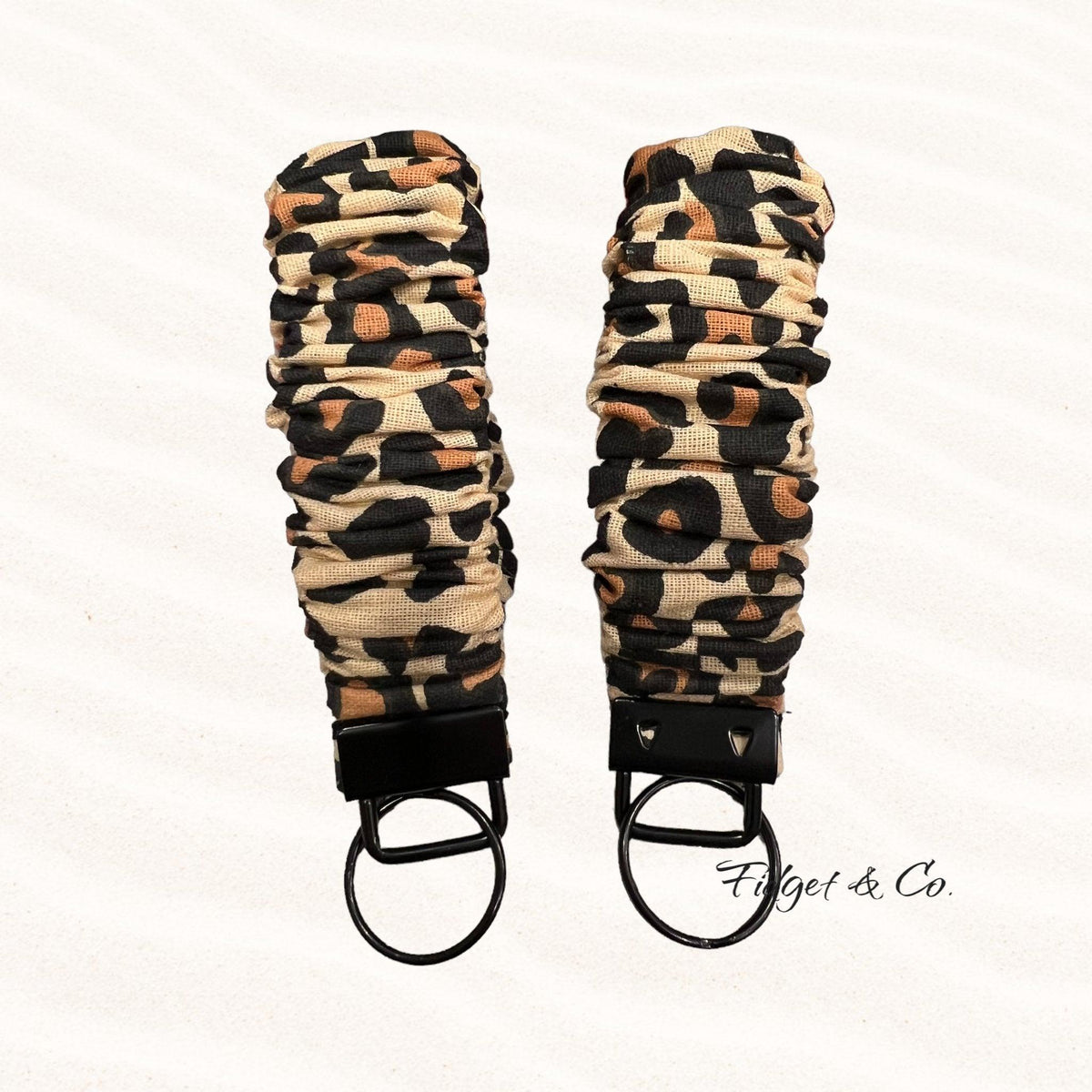 Scrunchie Wristlet Keychain Fob - Leopard – Fidget & Co.