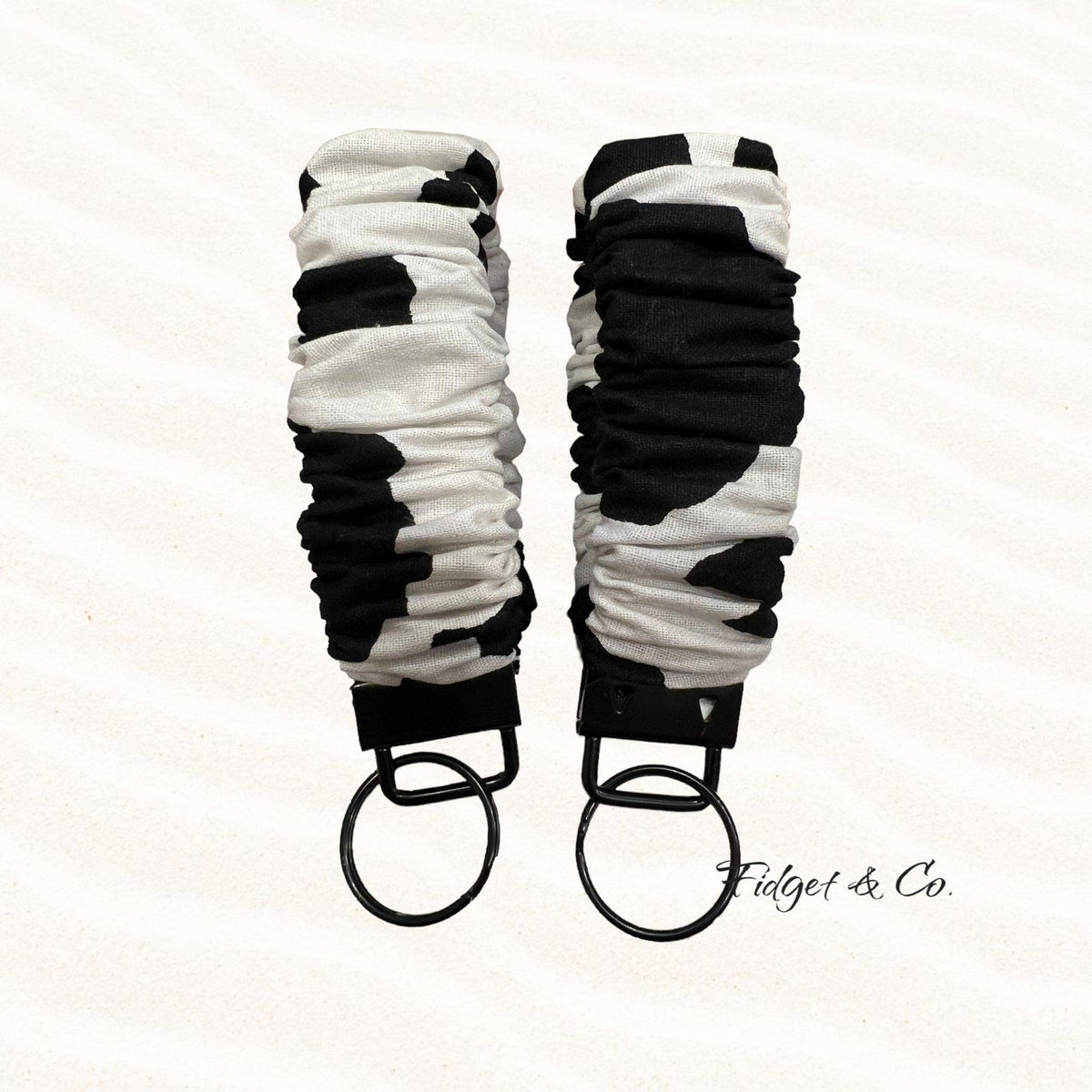 Scrunchie Wristlet Keychain Fob - Cow – Fidget & Co.